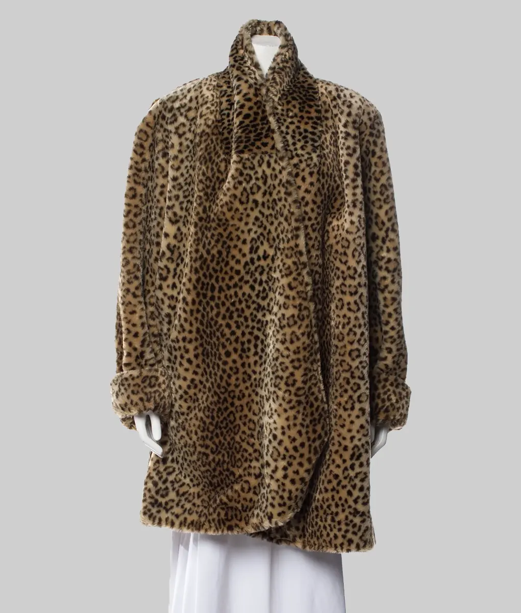 Hailey Bieber Leopard Print Fur Coat | The Leather City