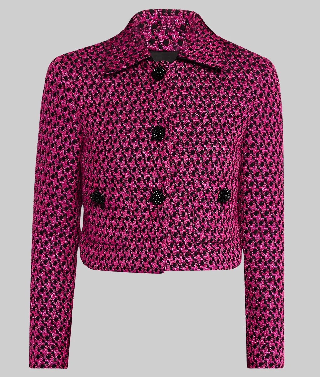 Elsbeth Carrie Preston Pink Houndstooth Jacket | TLC