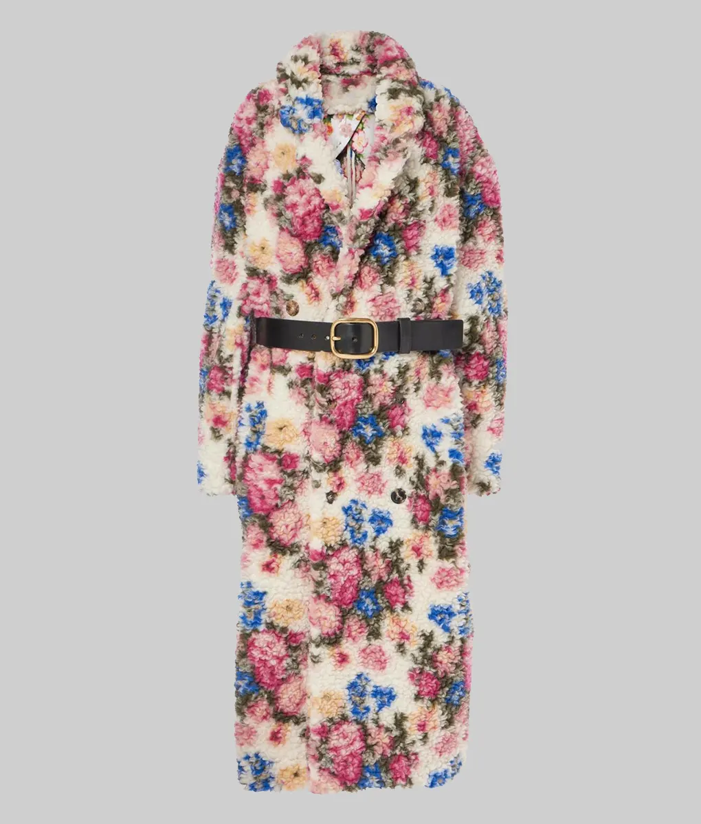 Elsbeth Carrie Preston Floral Print Teddy Coat | TLC