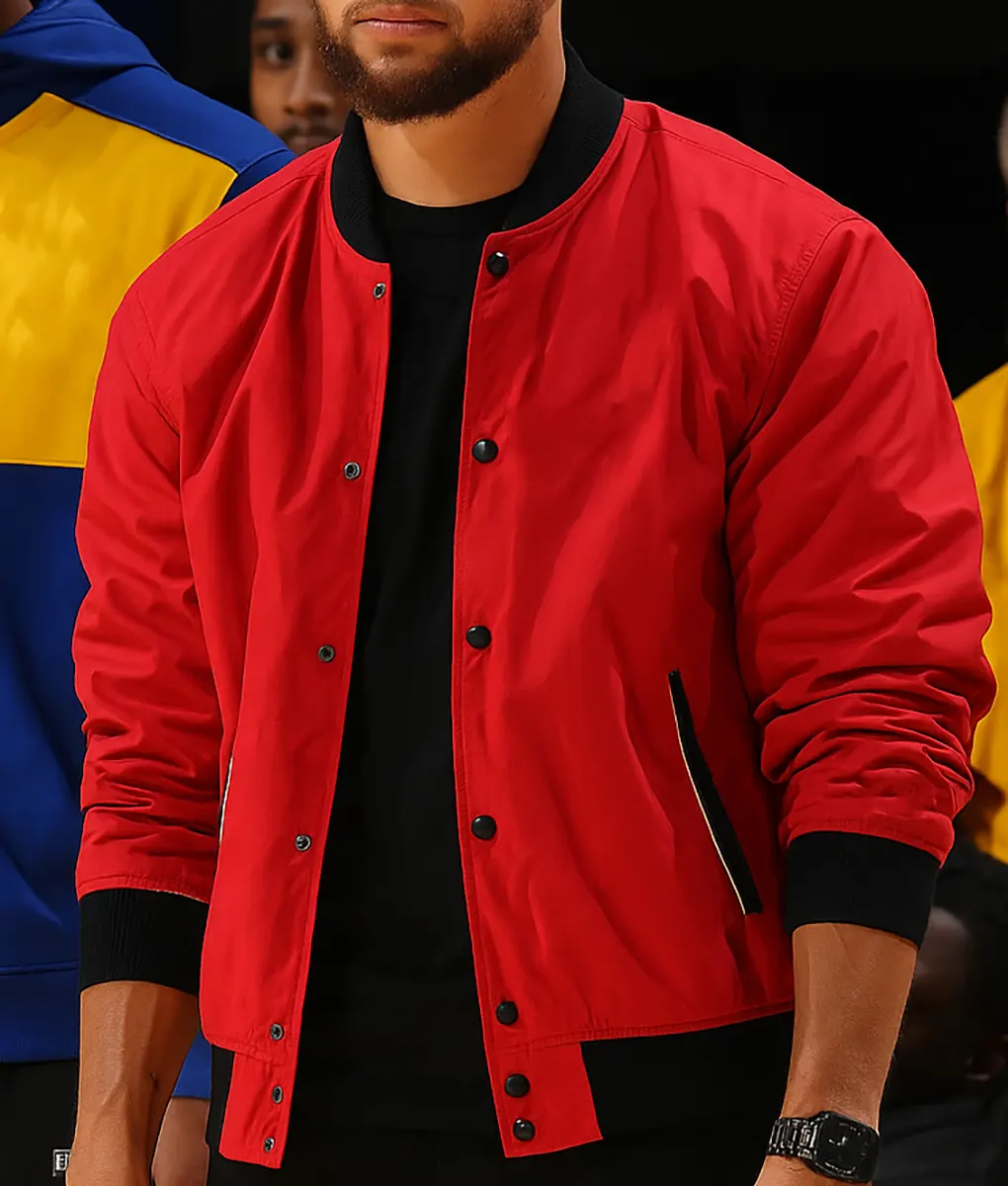 Steph Curry Red Satin Bomber Jacket | TLC