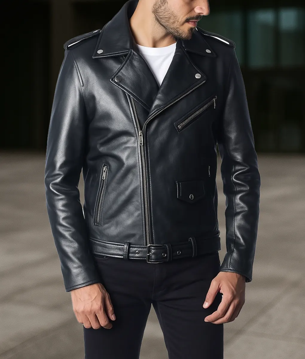 Tax The Rich Black Leather Jacket | TLC