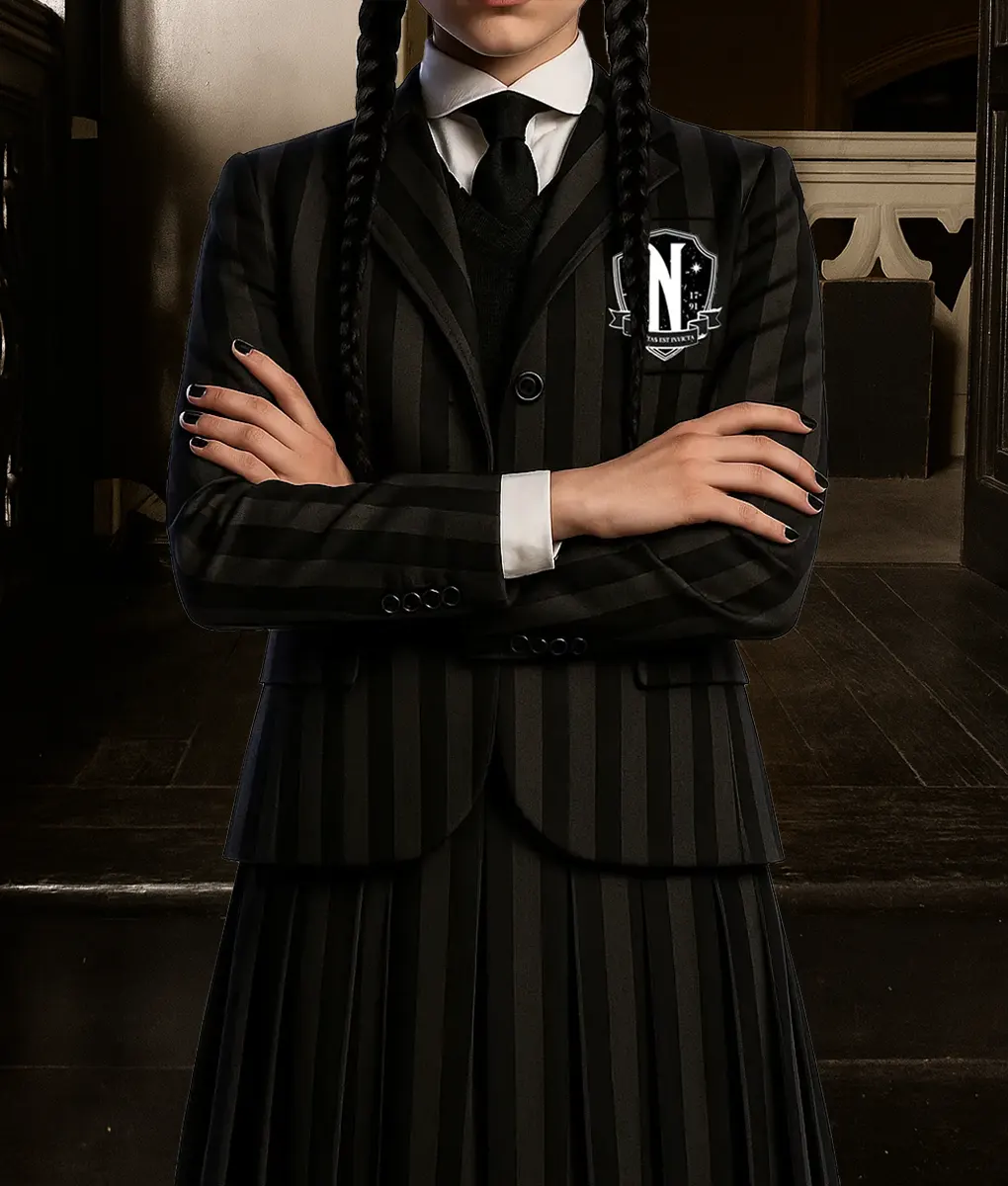 Wednesday Season 2 Jenna Ortega (Goody Addams) Striped Blazer | TLC