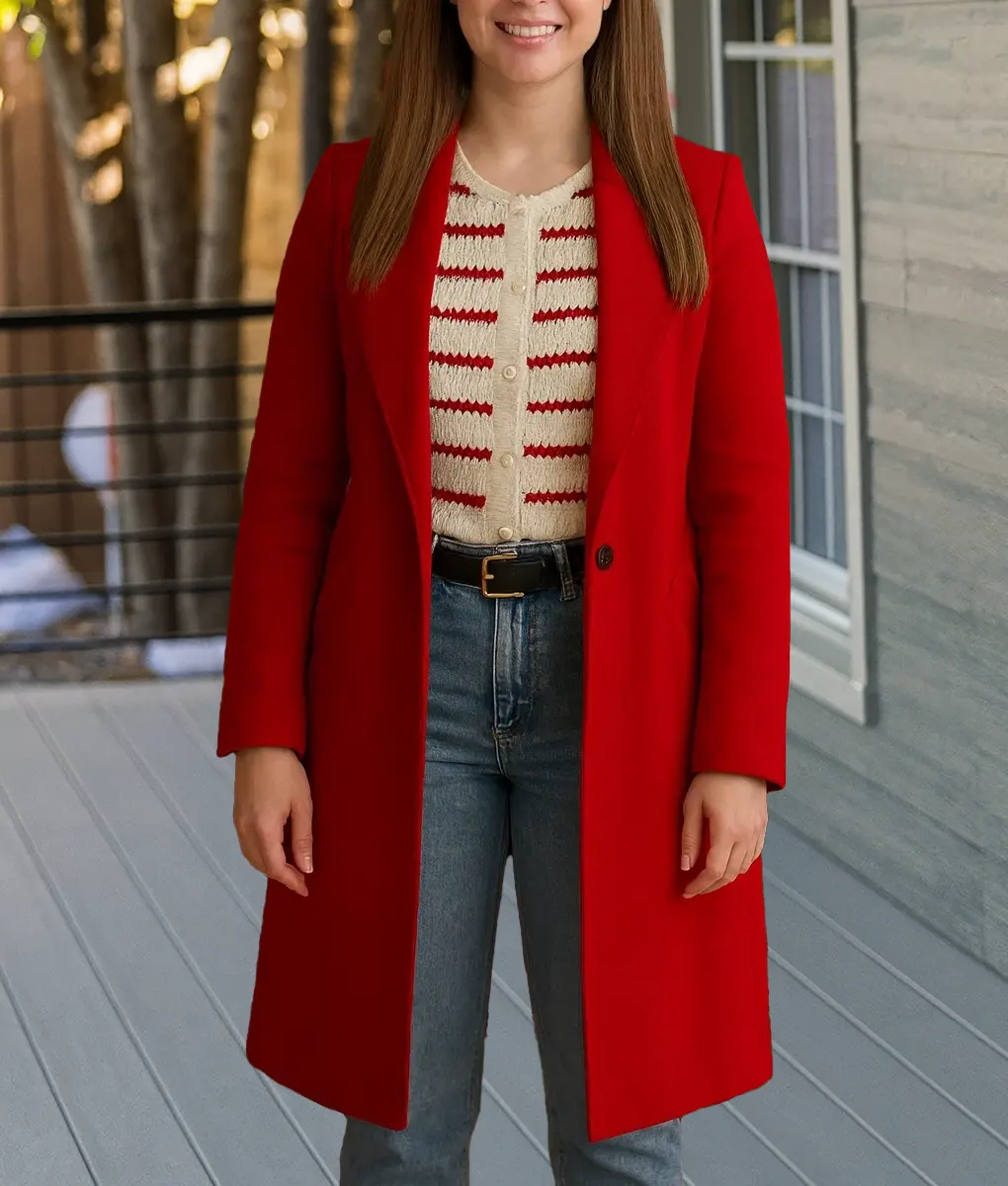 A Christmas Prayer Shae Robins (Natalie) Red Wool Coat | TLC